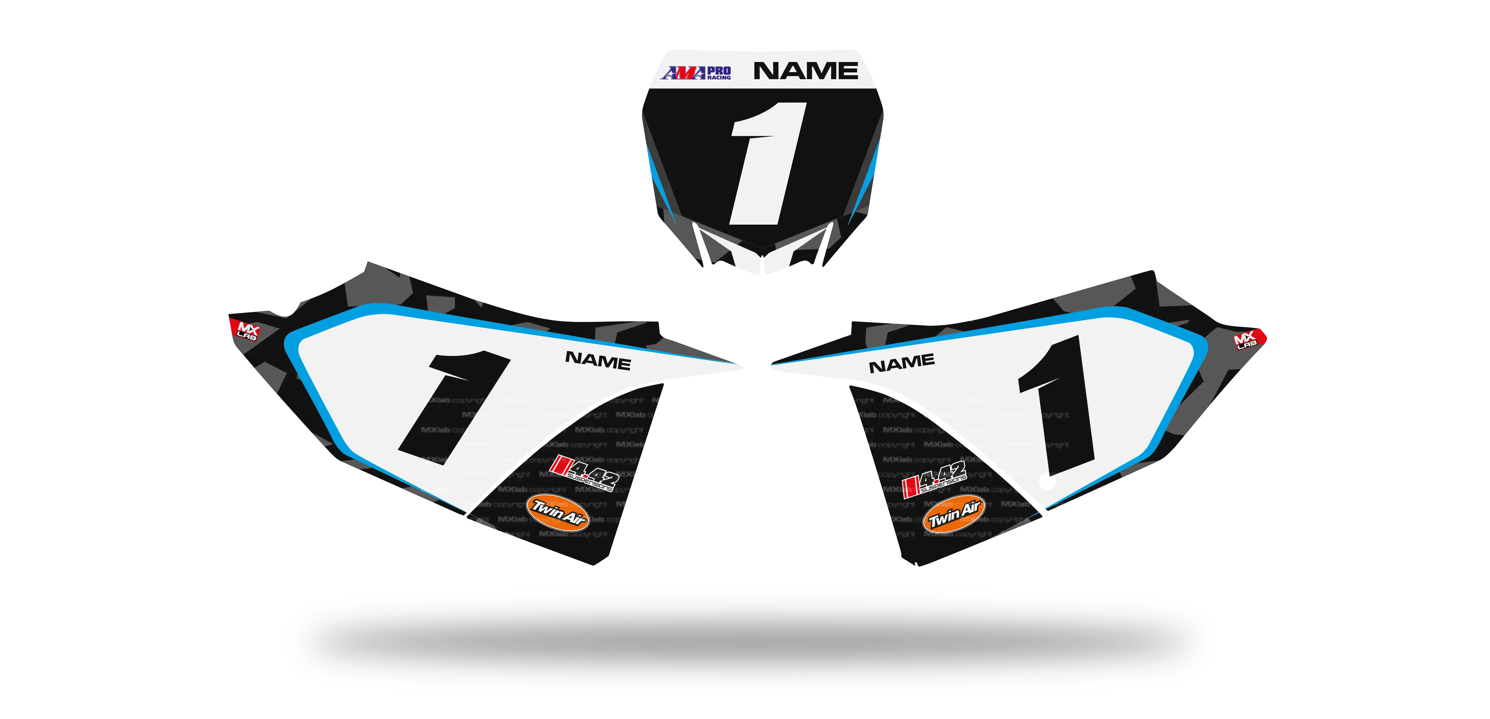 Yamaha YZ Number Boards LAB1 BLACK - Motocross & Enduro customizable ...