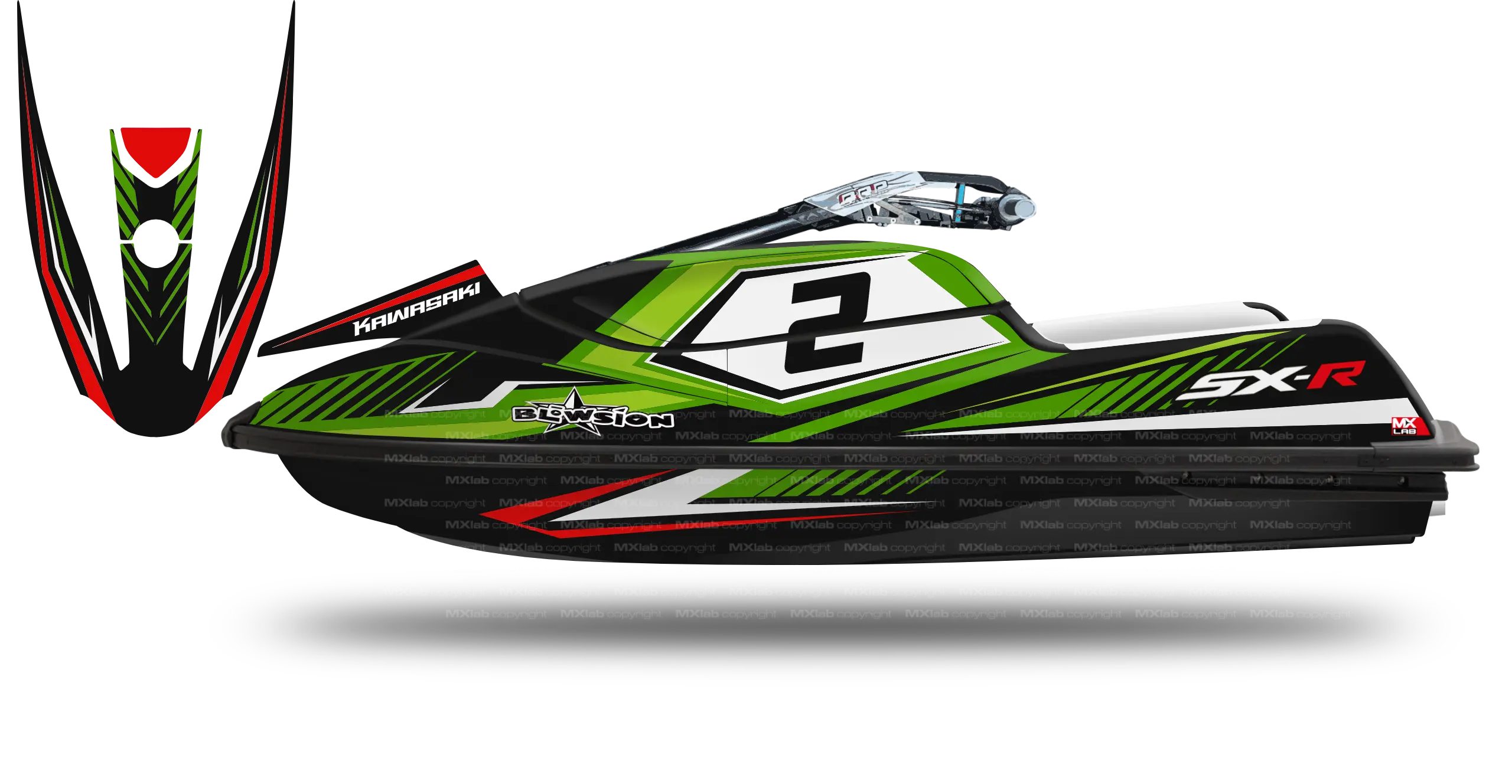 Kit déco jetski Kawasaki SXR 1500 LAB2 – Personnalisable – MXlab