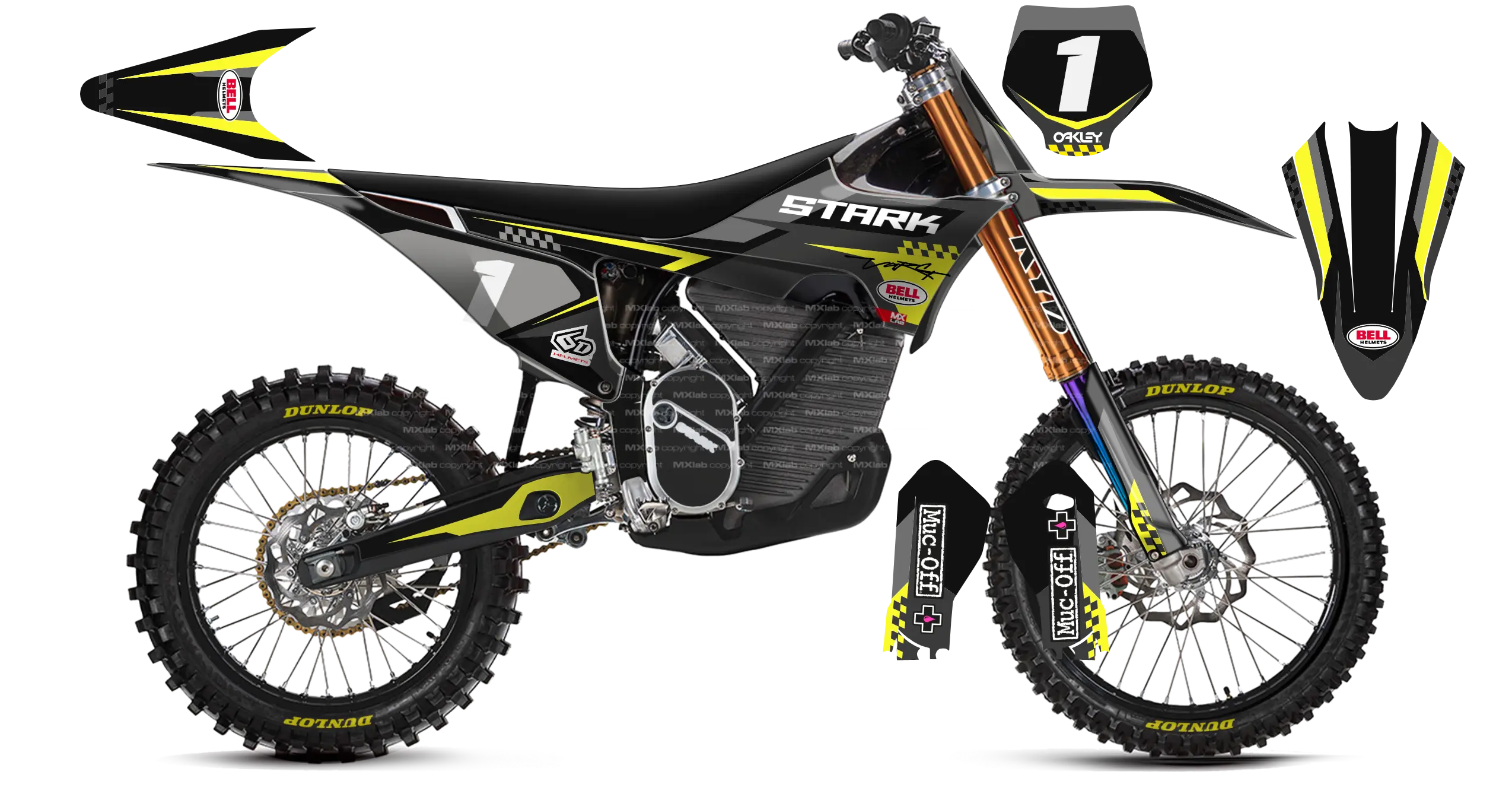 Stark LAB1 GRAY Graphics Kit - Customizable Motocross & Enduro – MXlab