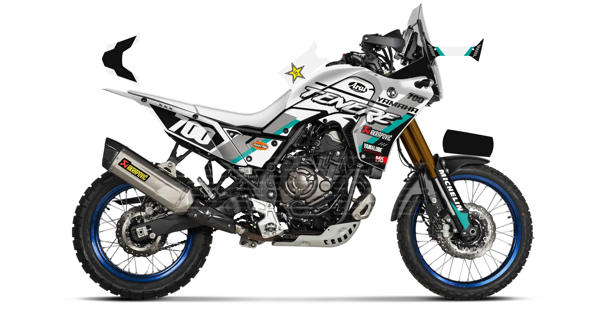 Yamaha Ténéré 700 LAB1 WHITE Graphics Kit - Customizable Trail – MXlab