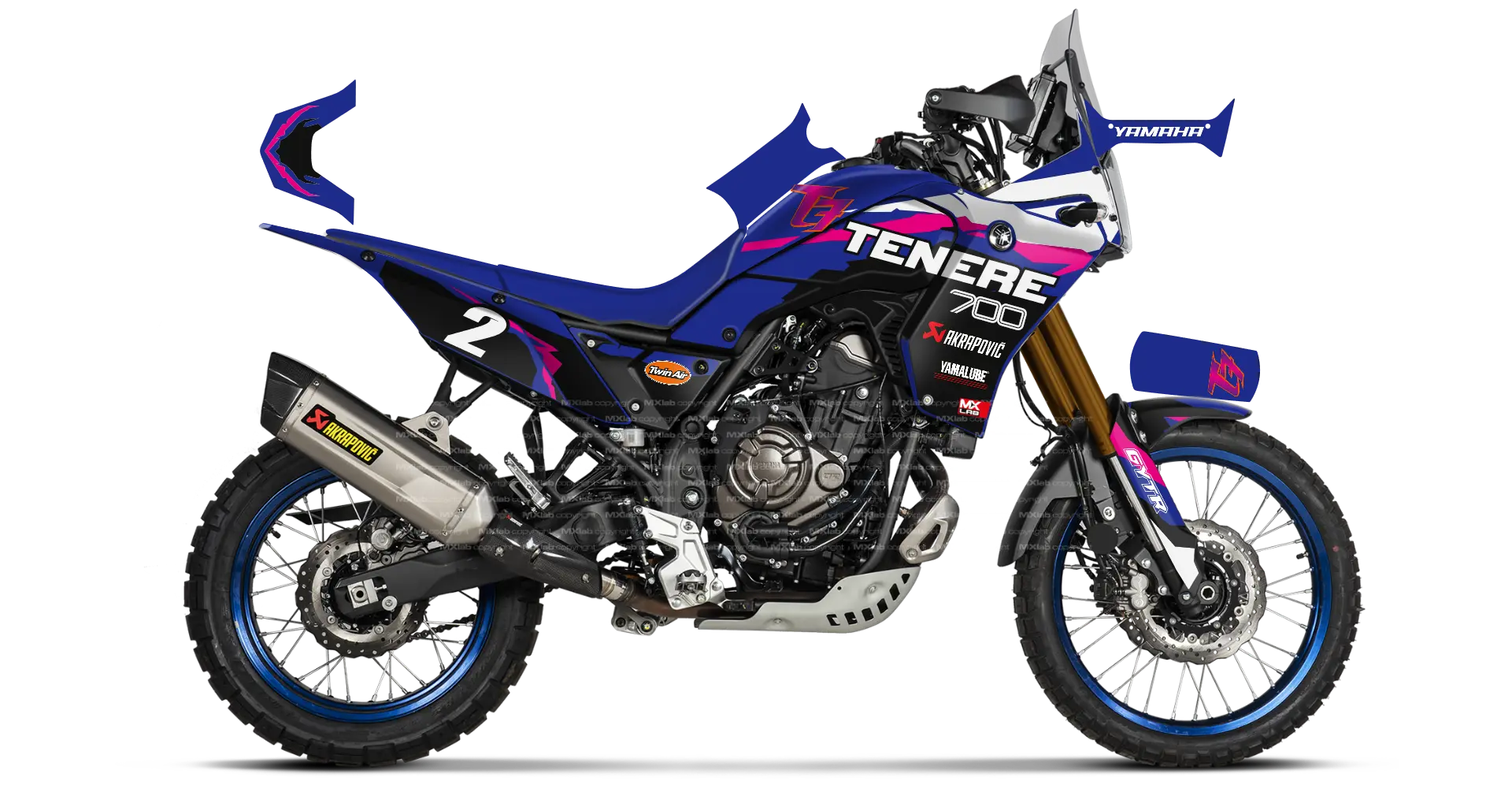 Yamaha Ténéré 700 VINTAGE BLUE Graphics Kit - Customizable Trail – MXlab