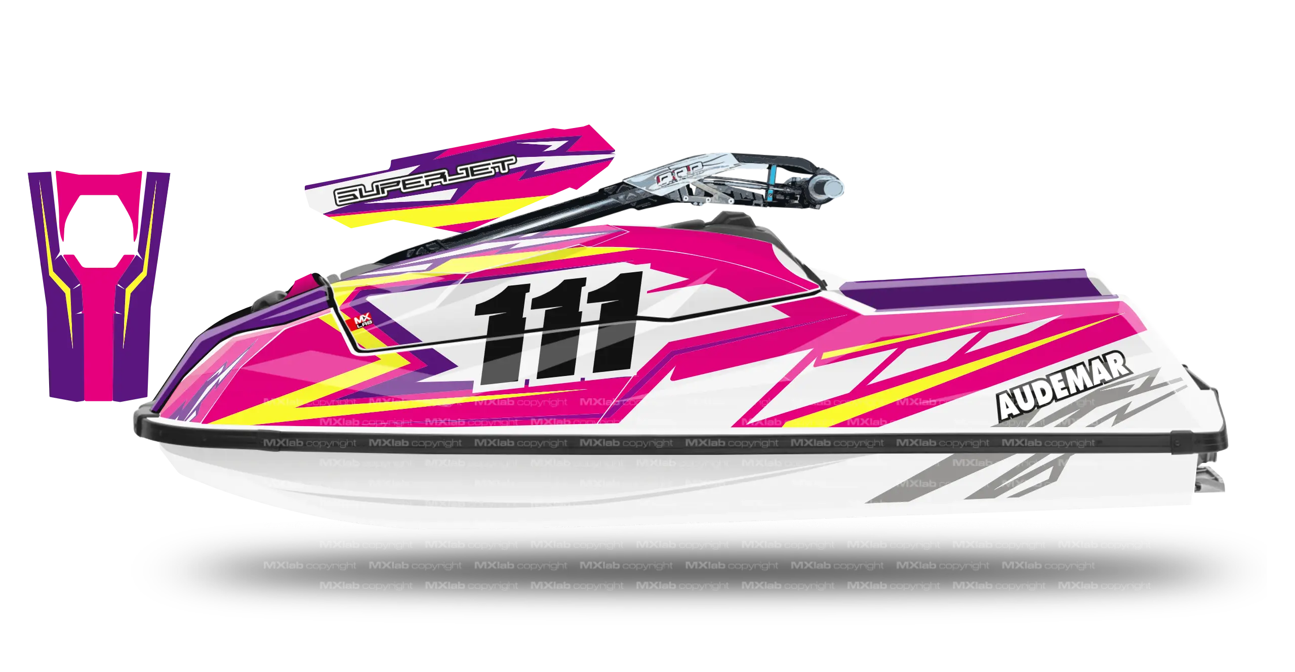 Customizable Jetski Graphics Kit Yamaha SuperJet TR1 – LAB7 PINK – MXlab