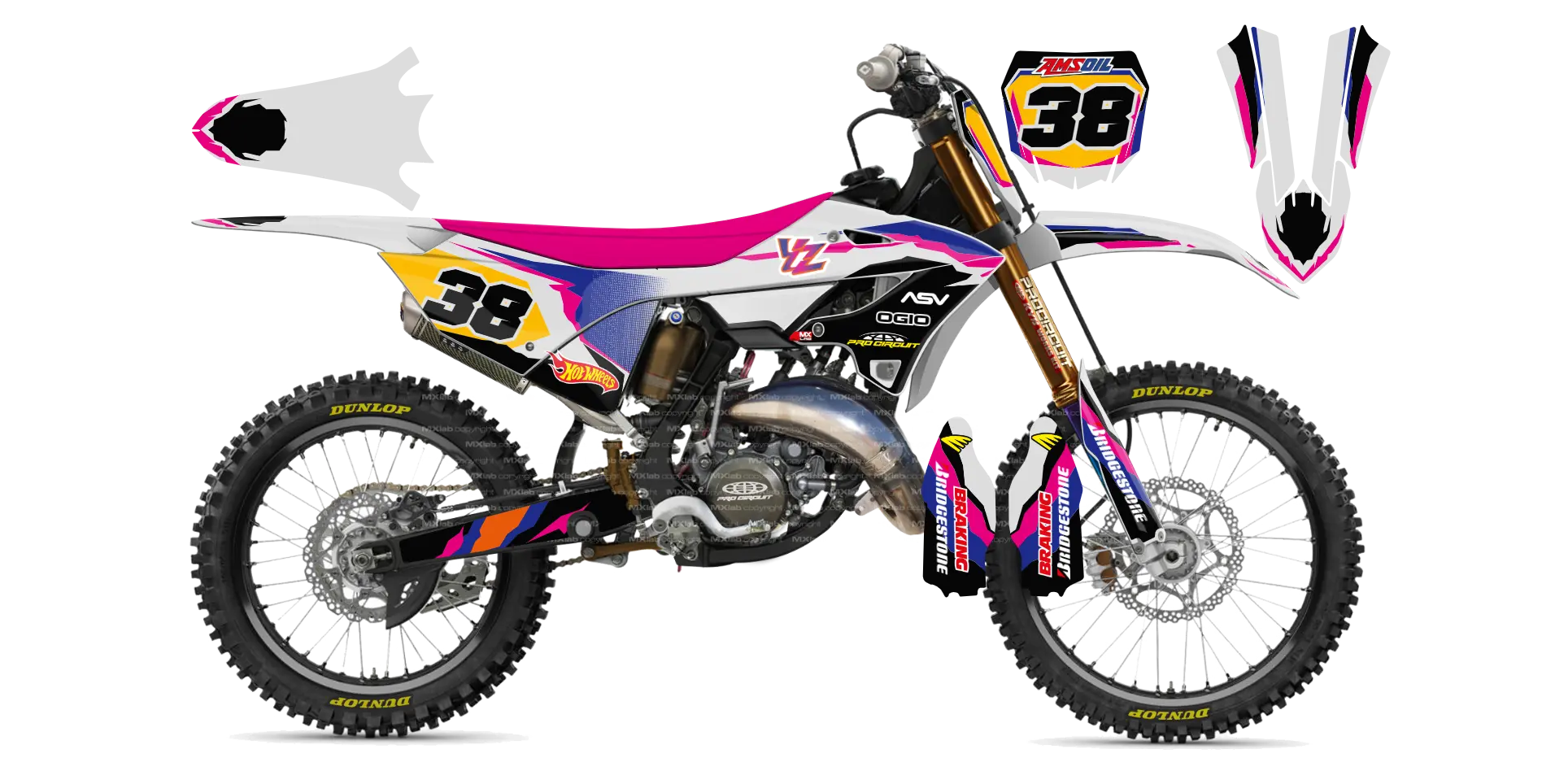 Yamaha YZ VINTAGE Graphics Kit - Customizable Motocross & Enduro – MXlab